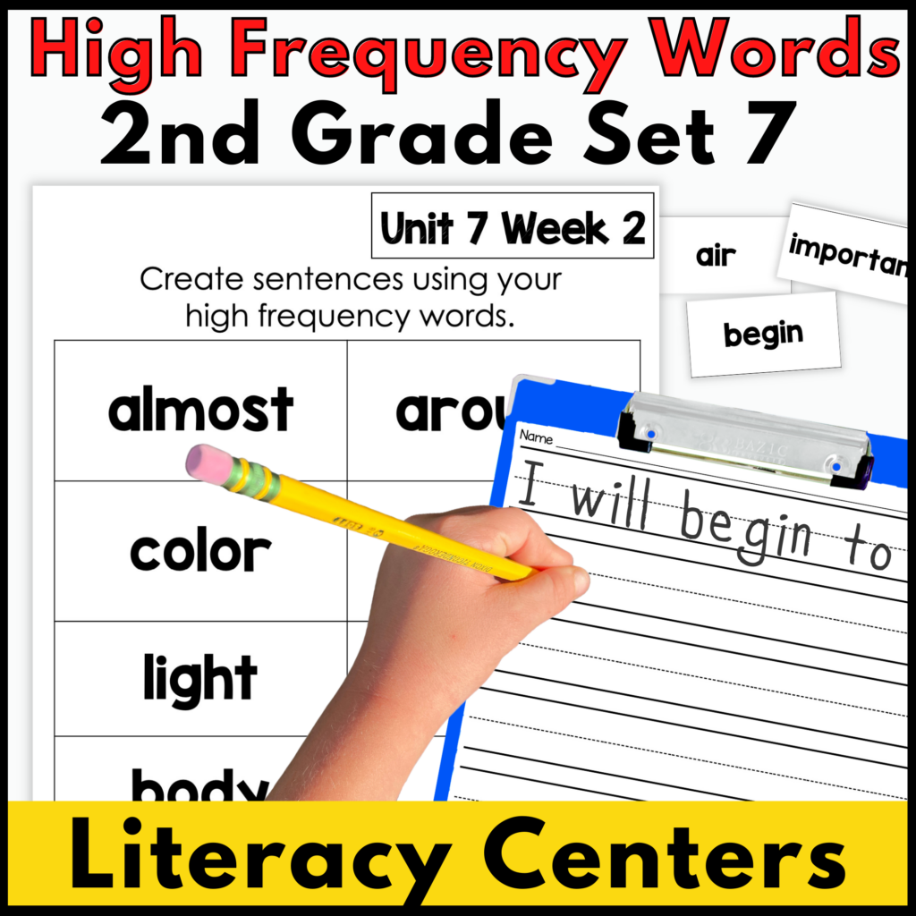 Benchmark Advance High Frequency Word Activities | 2nd Grade Unit 7 ...