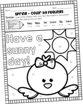 Spring Color by Feelings Worksheets | Made By Teachers