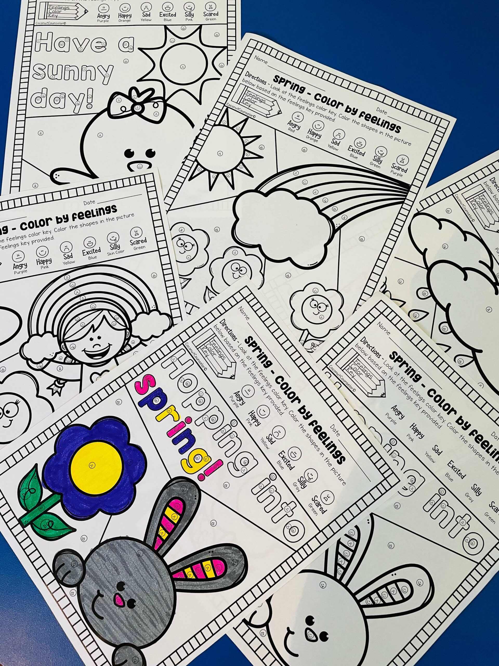 Spring Color by Feelings Worksheets | Made By Teachers