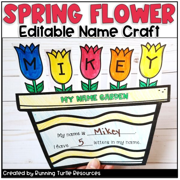Spring Flowers Name Craft l Preschool Name Recognition EDITABLE | Made ...