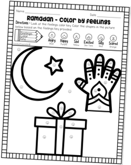 Ramadan Color by Feeling Worksheets | Made By Teachers