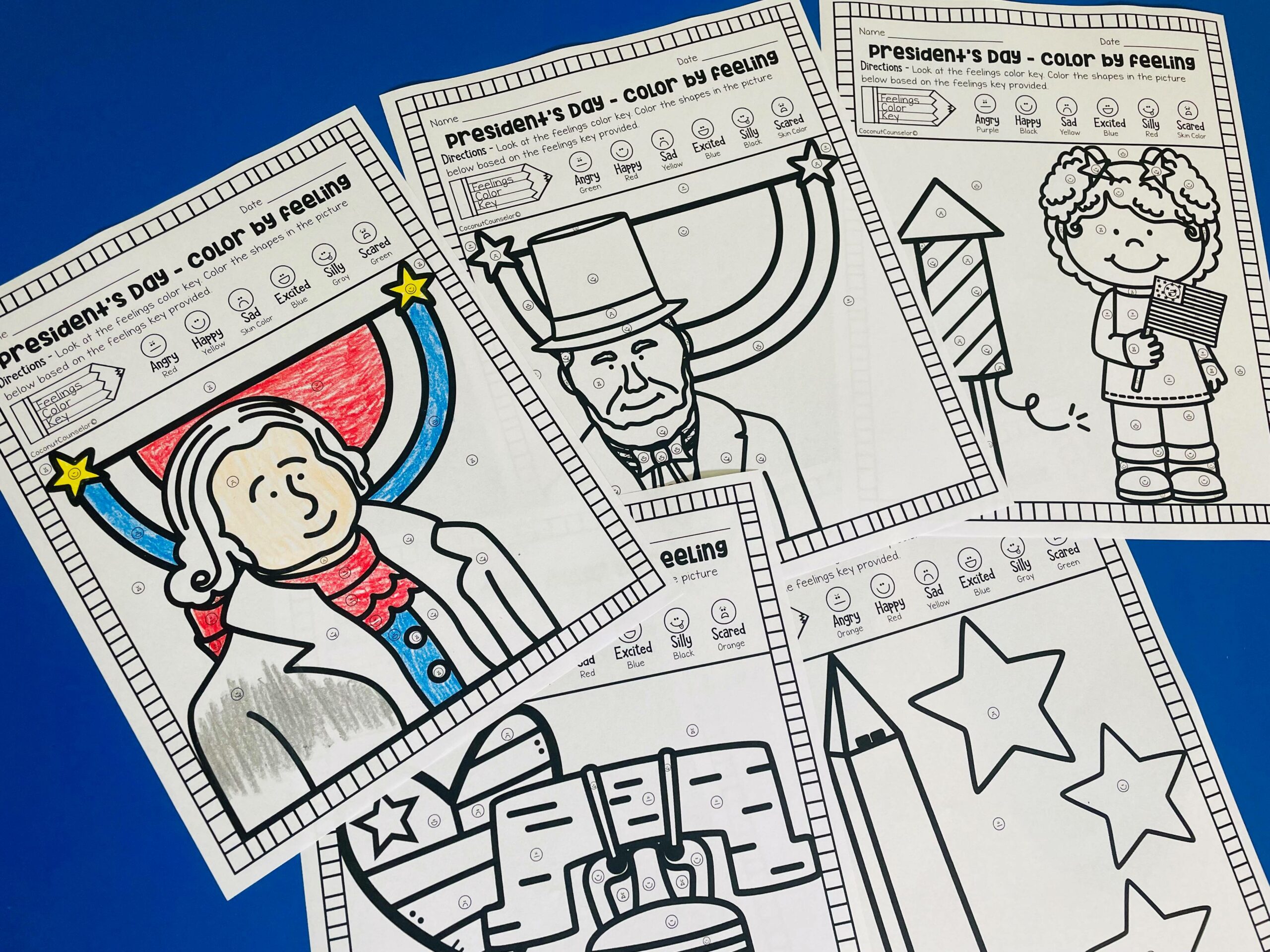 President's Day Color by Feeling Worksheets | Made By Teachers