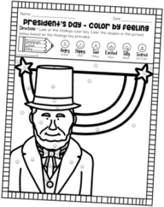 President's Day Color by Feeling Worksheets | Made By Teachers