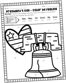 President's Day Color by Feeling Worksheets | Made By Teachers