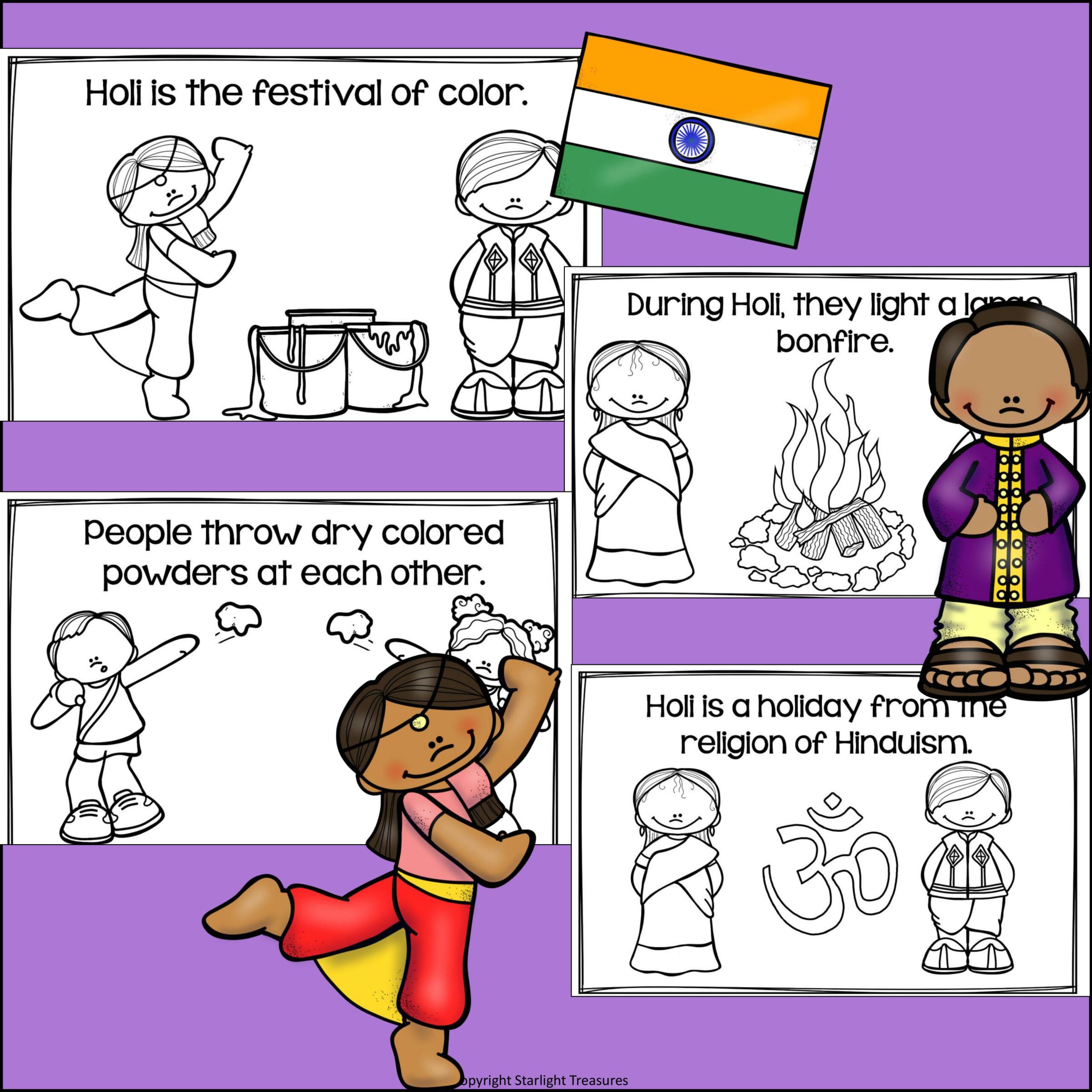 Holi Mini Book for Early Readers | Made By Teachers