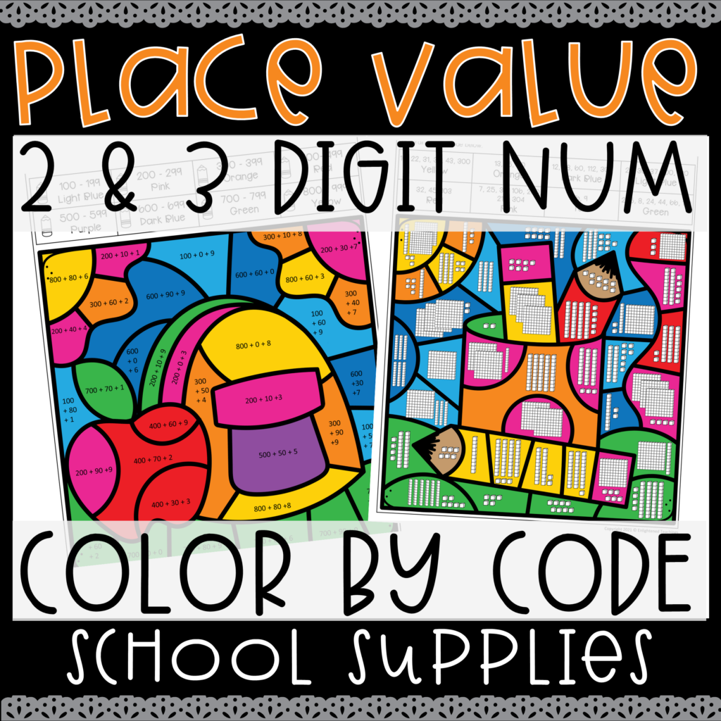 Place Value Hundreds Tens and Ones Color by Code, Place Value ...