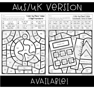 Place Value Hundreds Tens and Ones Color by Code, Place Value ...