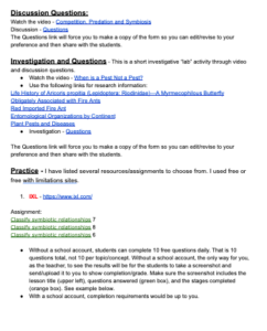 Complete Online Distance Learning Ecosystem Interactions 7.LS2.2, MS ...