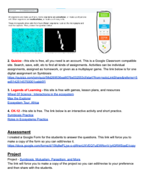 Complete Online Distance Learning Ecosystem Interactions 7.LS2.2, MS ...