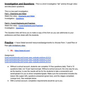 Complete Online Distance Learning Maintaining Biodiversity 7.LS2.5, MS ...