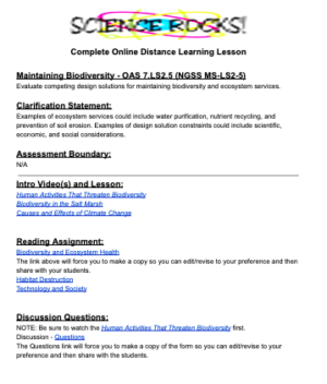 Complete Online Distance Learning Life Science Bundle 7.LS, MS-LS ...