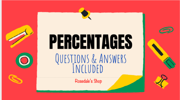 Percentage Questions with Answers Worksheet | Find X% of Y | Math Test ...