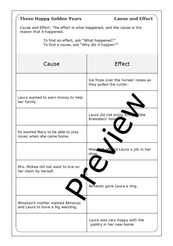 Laura Ingalls Wilder "These Happy Golden Years" worksheets | Made By ...