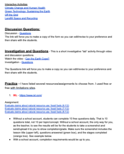Complete Online Distance Learning Human Impact on Earth 7.ESS3.4, MS ...