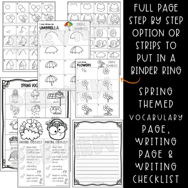 Spring Directed Drawings Worksheets Spring Writing Prompts Spring Draw ...