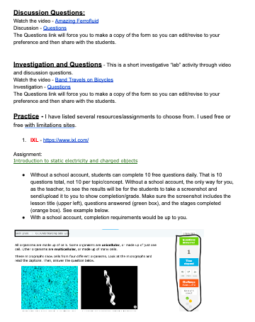 Complete Online Distance Learning Electric & Magnetic Forces 8.PS2.3 ...