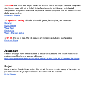 Complete Online Distance Learning Digital Signals 8.PS4.3, MS-PS4-3 ...
