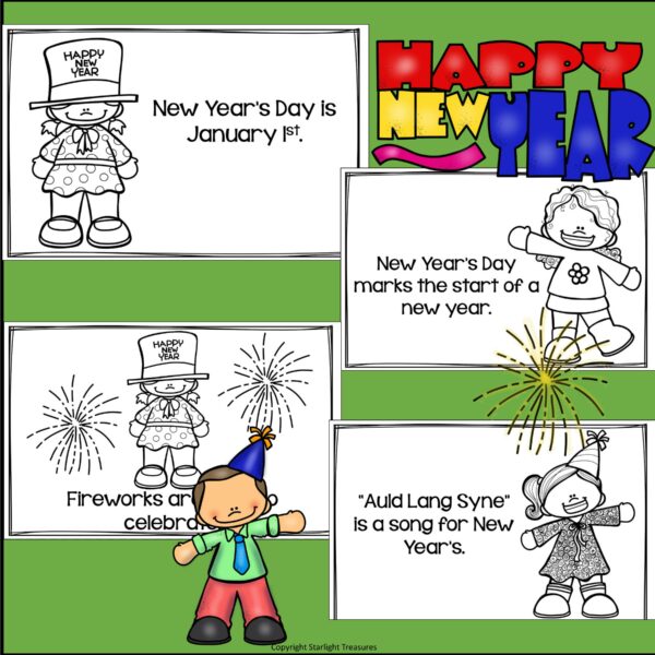 New Year's Day Mini Book for Early Readers | Made By Teachers