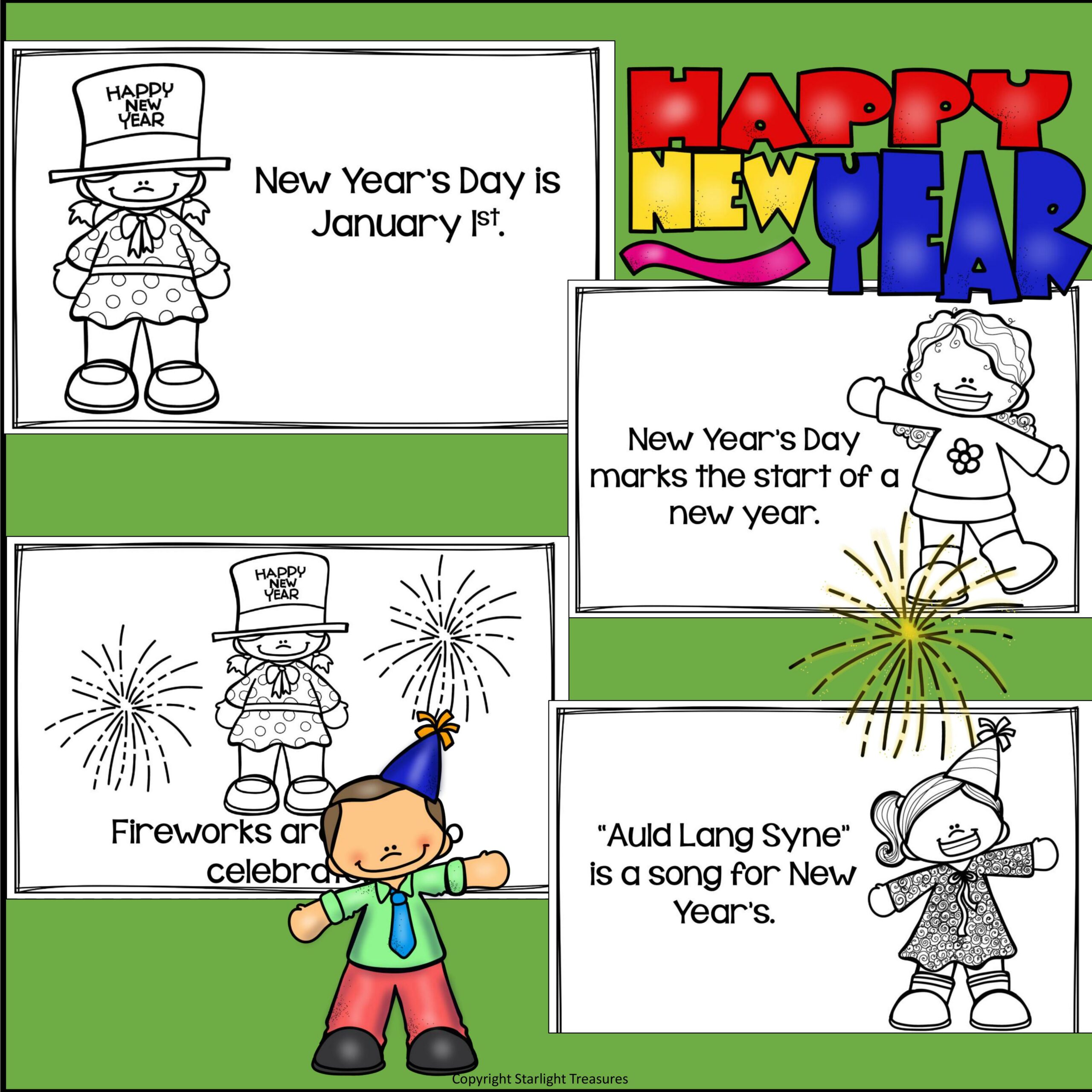 New Year's Day Mini Book for Early Readers | Made By Teachers