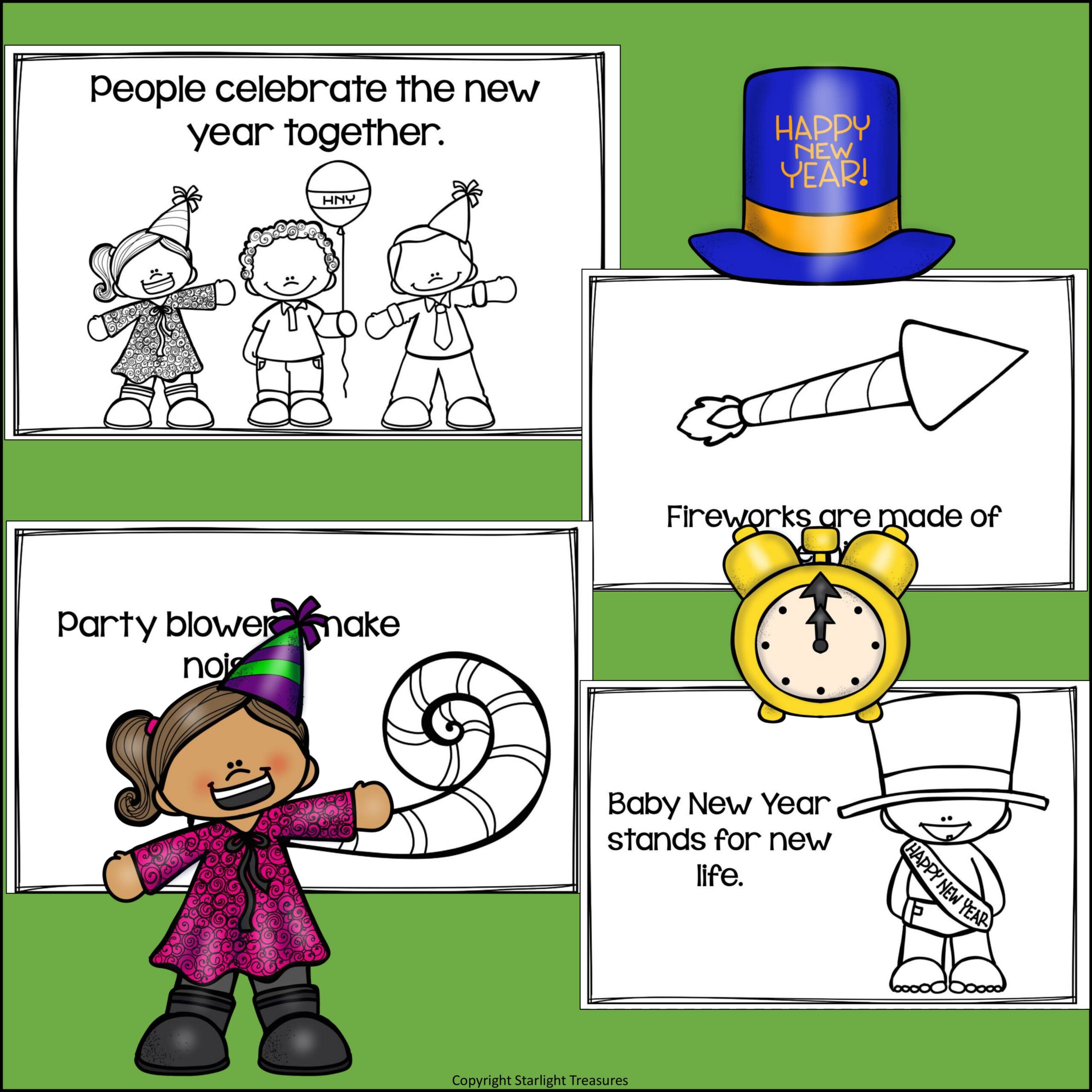 New Year's Day Mini Book for Early Readers | Made By Teachers