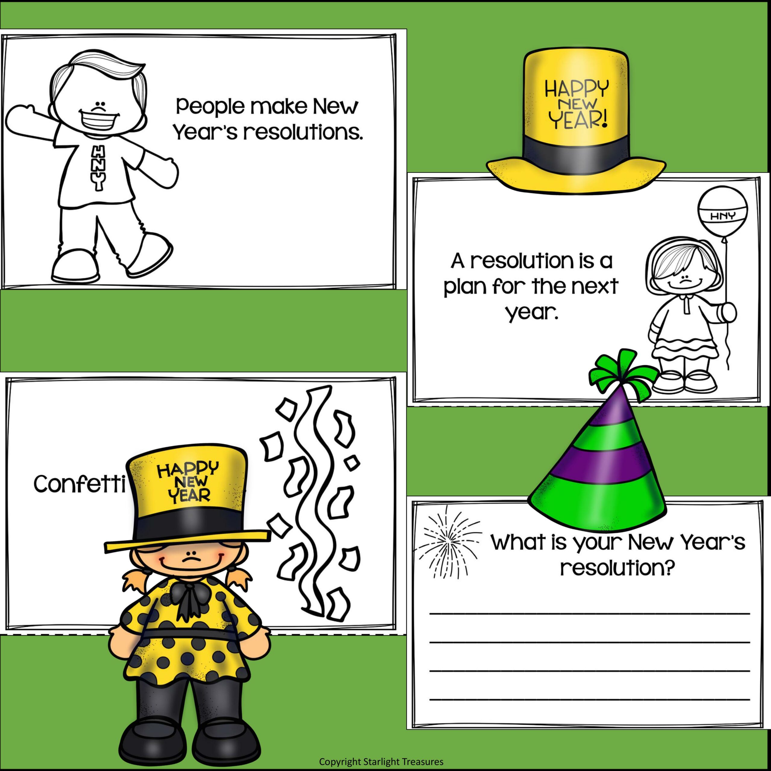 New Year's Day Mini Book for Early Readers | Made By Teachers