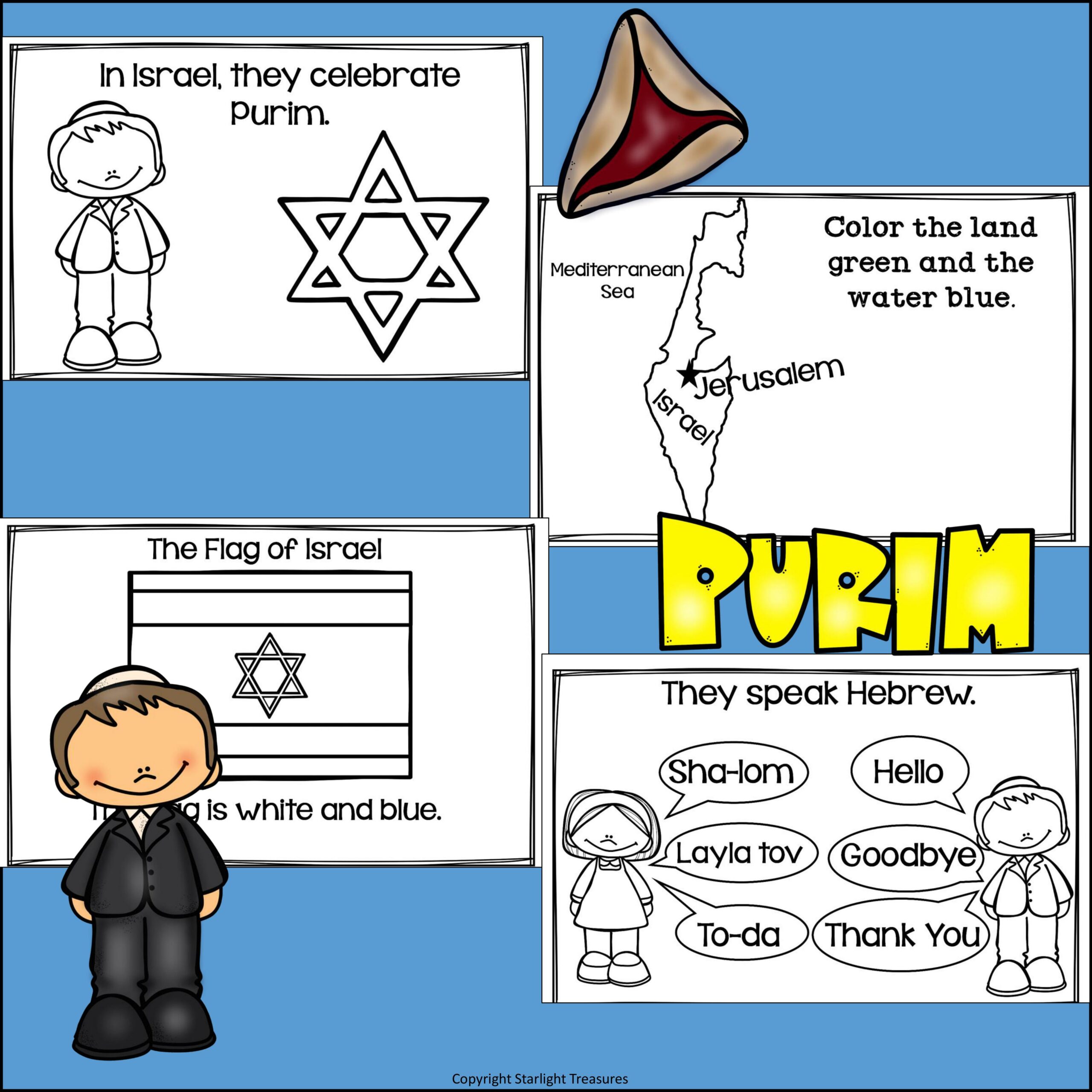 Purim Mini Book for Early Readers | Made By Teachers