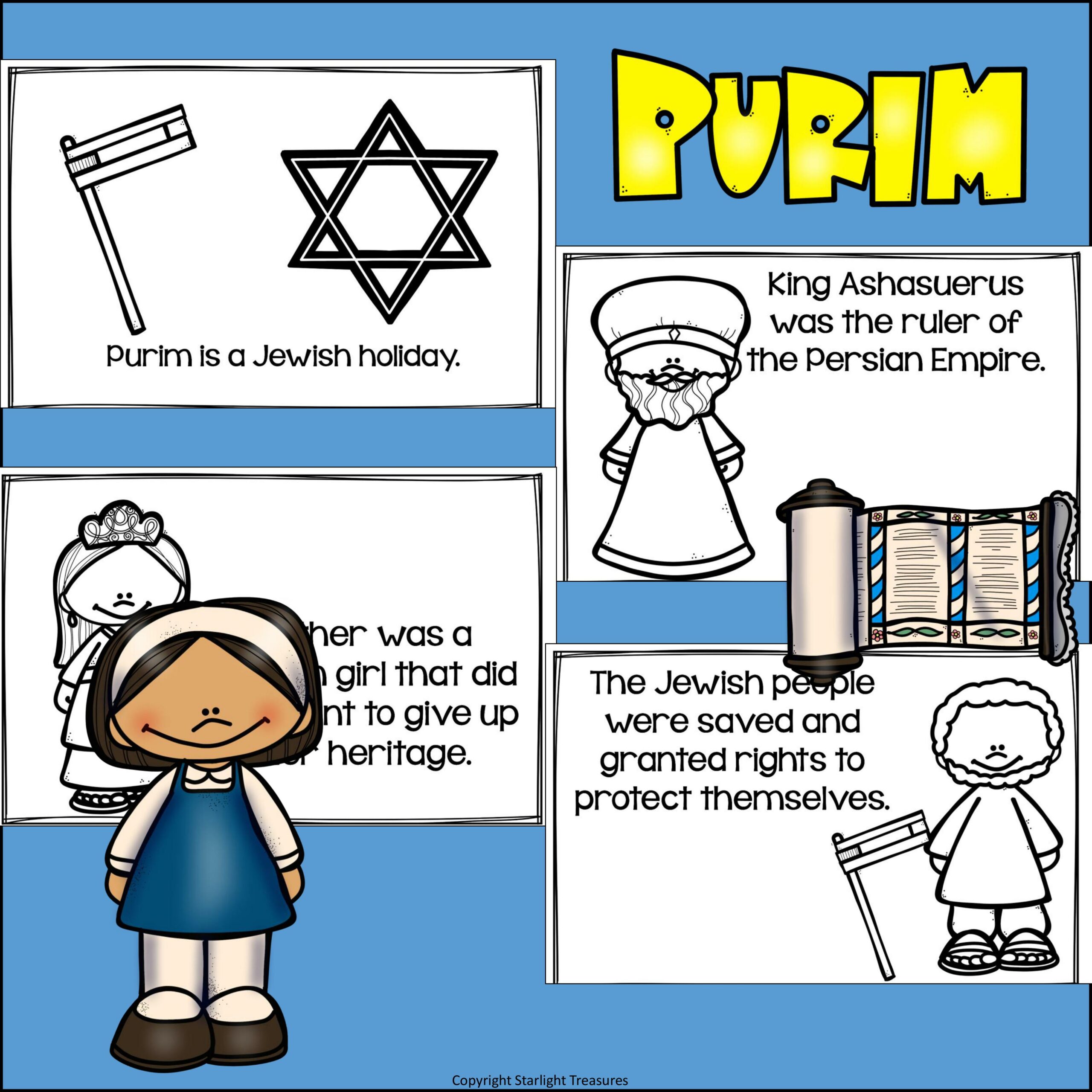 Purim Mini Book for Early Readers | Made By Teachers