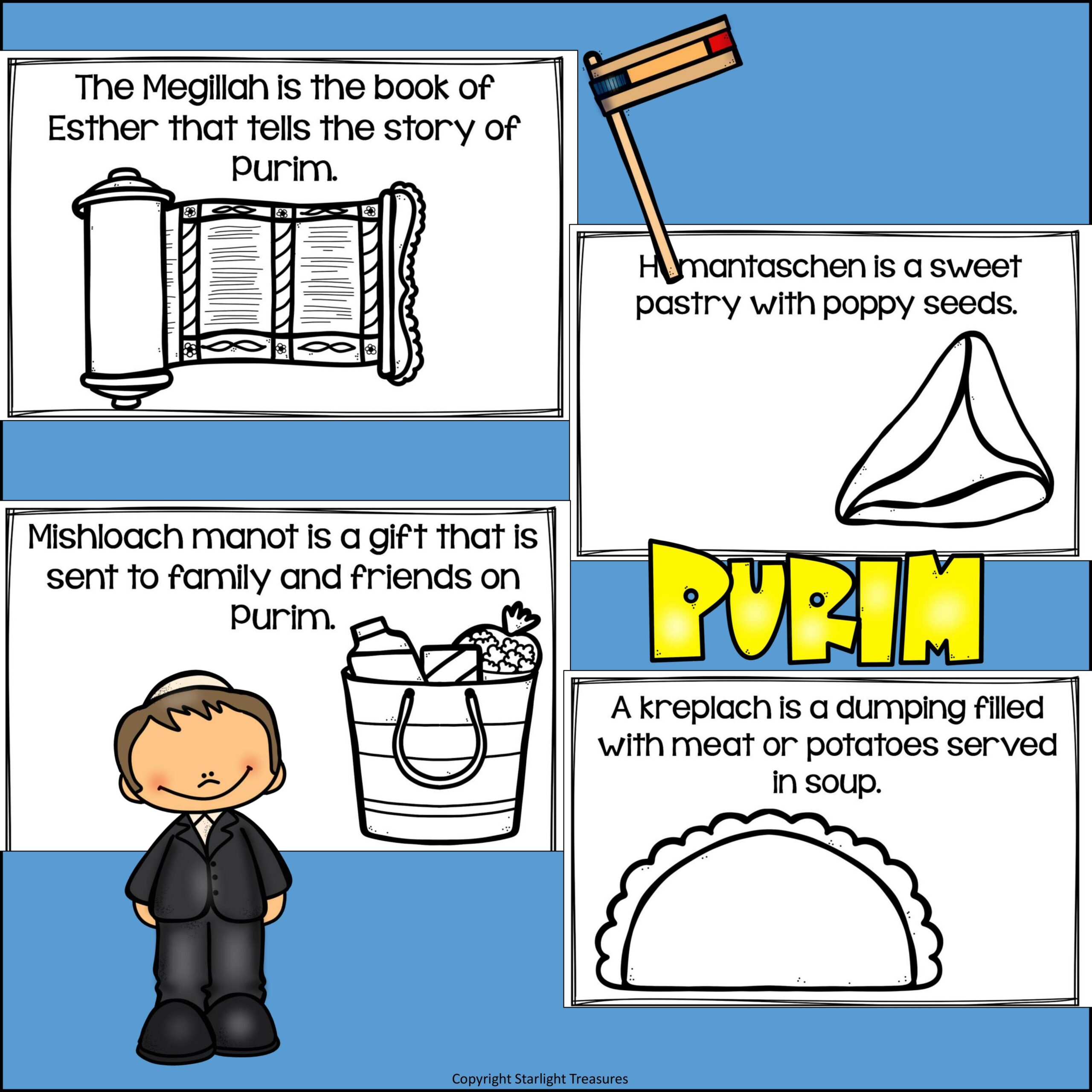 Purim Mini Book for Early Readers | Made By Teachers