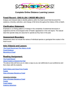Complete Online Distance Learning Fossil Record 8.LS4.1, MS-LS4-1 ...