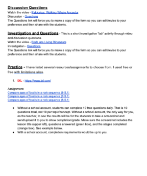 Complete Online Distance Learning Fossil Record 8.LS4.1, MS-LS4-1 ...