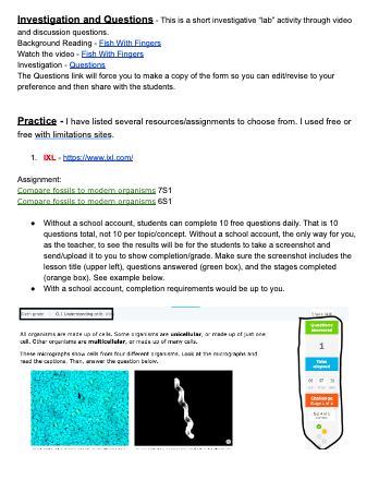 Complete Online Distance Learning Ancestral Relationships 8.LS4.2, MS ...