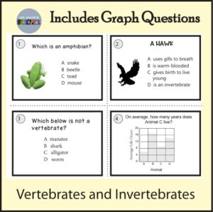 Animal Classification Invertebrates and Vertebrates Task Cards | Made ...