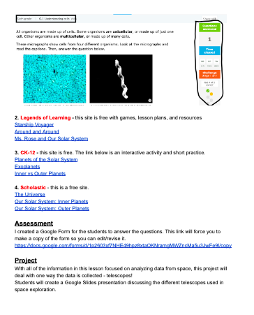 Complete Online Distance Learning Solar System Scale 8.ESS1.3, MS-ESS1 ...