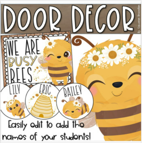Back to School Door Display Bulletin Board Decoration Busy Bee Theme ...