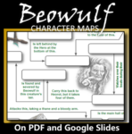 3 Character Maps for BEOWULF (Worksheets, Quiz, Test) PDF & Slides - NO ...
