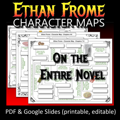 3 Character Maps on ETHAN FROME (Worksheets, Quiz, Test, Review) NO ...