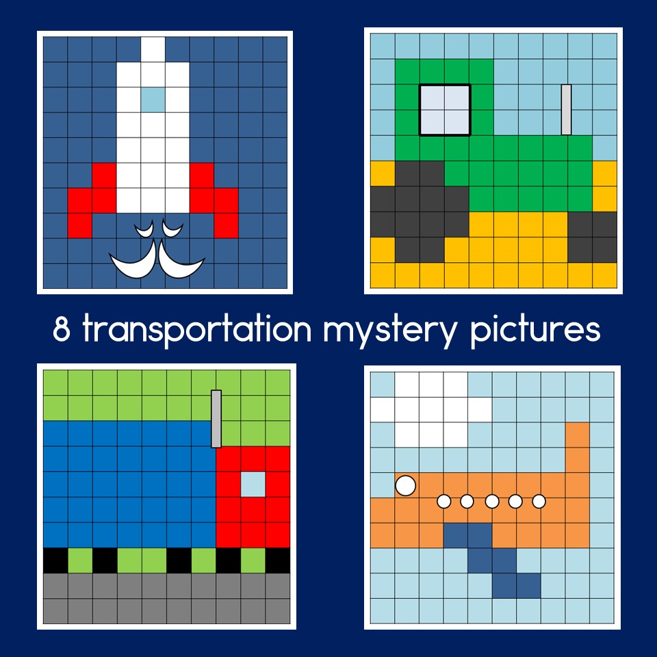 Transportation 100s Chart | Hundreds Charts | 100 Chart Mystery ...