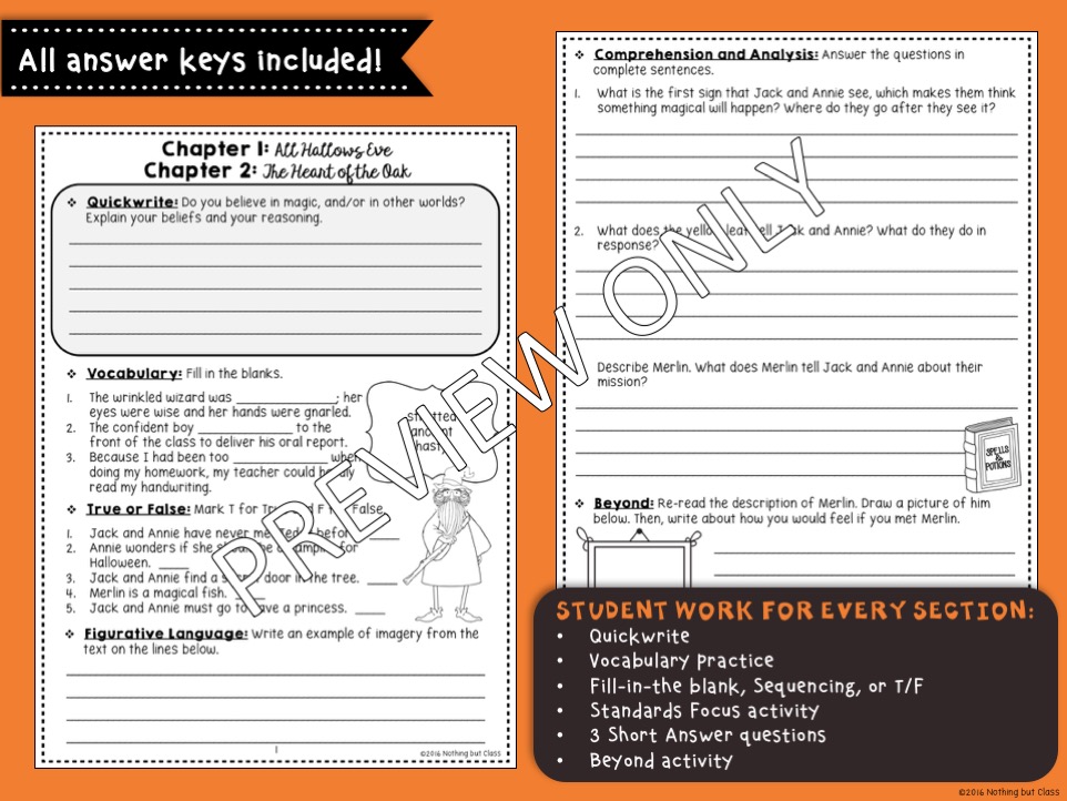 Haunted Castle on Hallows Eve Novel Study Unit | Magic Treehouse Book ...