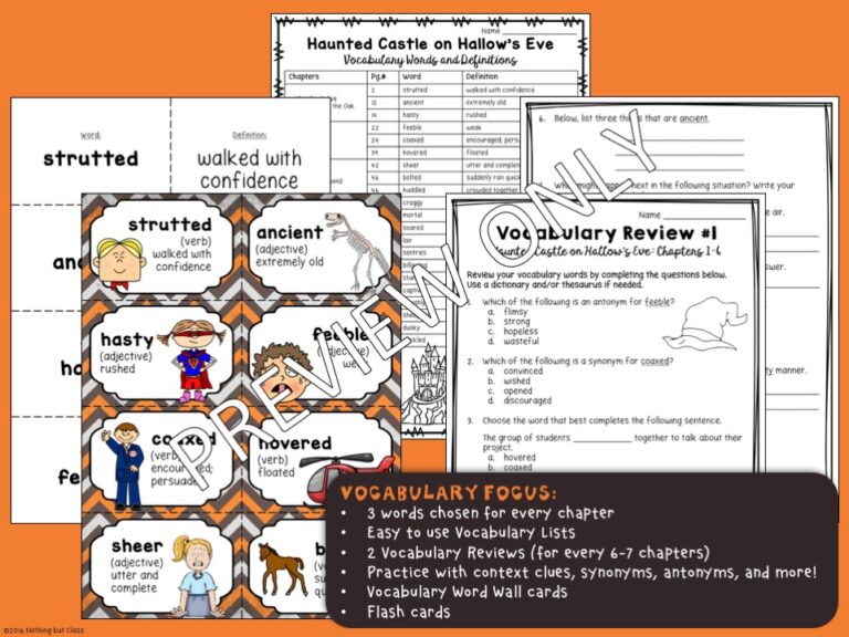 Haunted Castle on Hallows Eve Novel Study Unit | Magic Treehouse Book ...