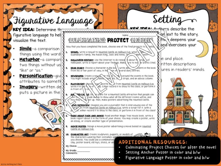 Haunted Castle on Hallows Eve Novel Study Unit | Magic Treehouse Book ...