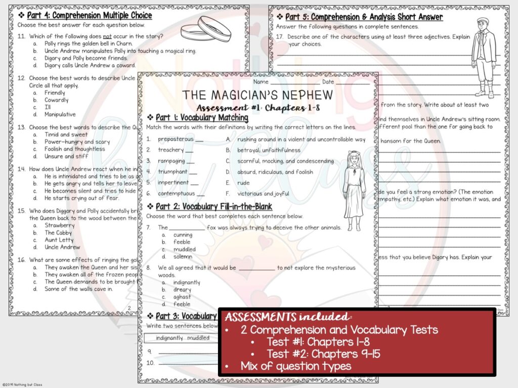 The Magician's Nephew Novel Study Unit | The Chronicles of Narnia ...