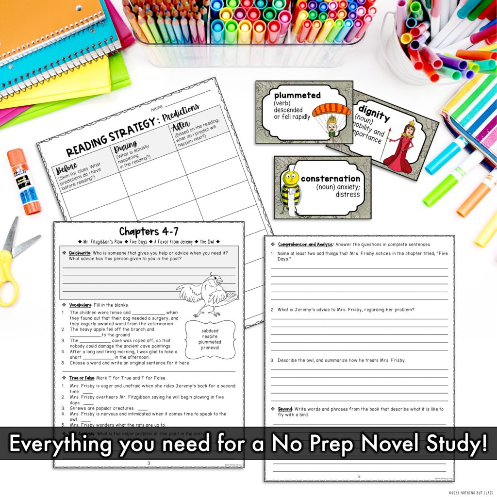 Mrs. Frisby and the Rats of Nimh Novel Study Unit | Made By Teachers