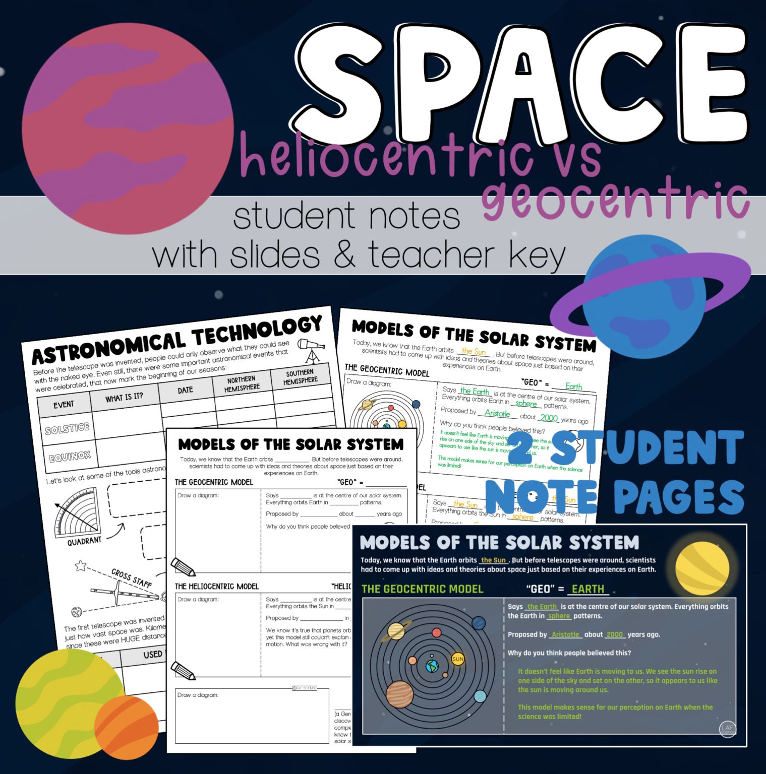 Heliocentric and Geocentric Models of the Solar System Notes | Made By ...