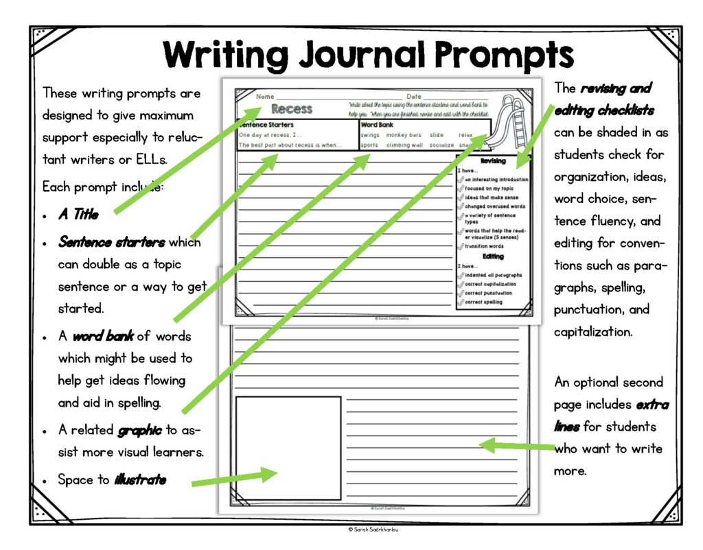 February Monthly Writing Journal with Winter Writing Prompts | Made By ...