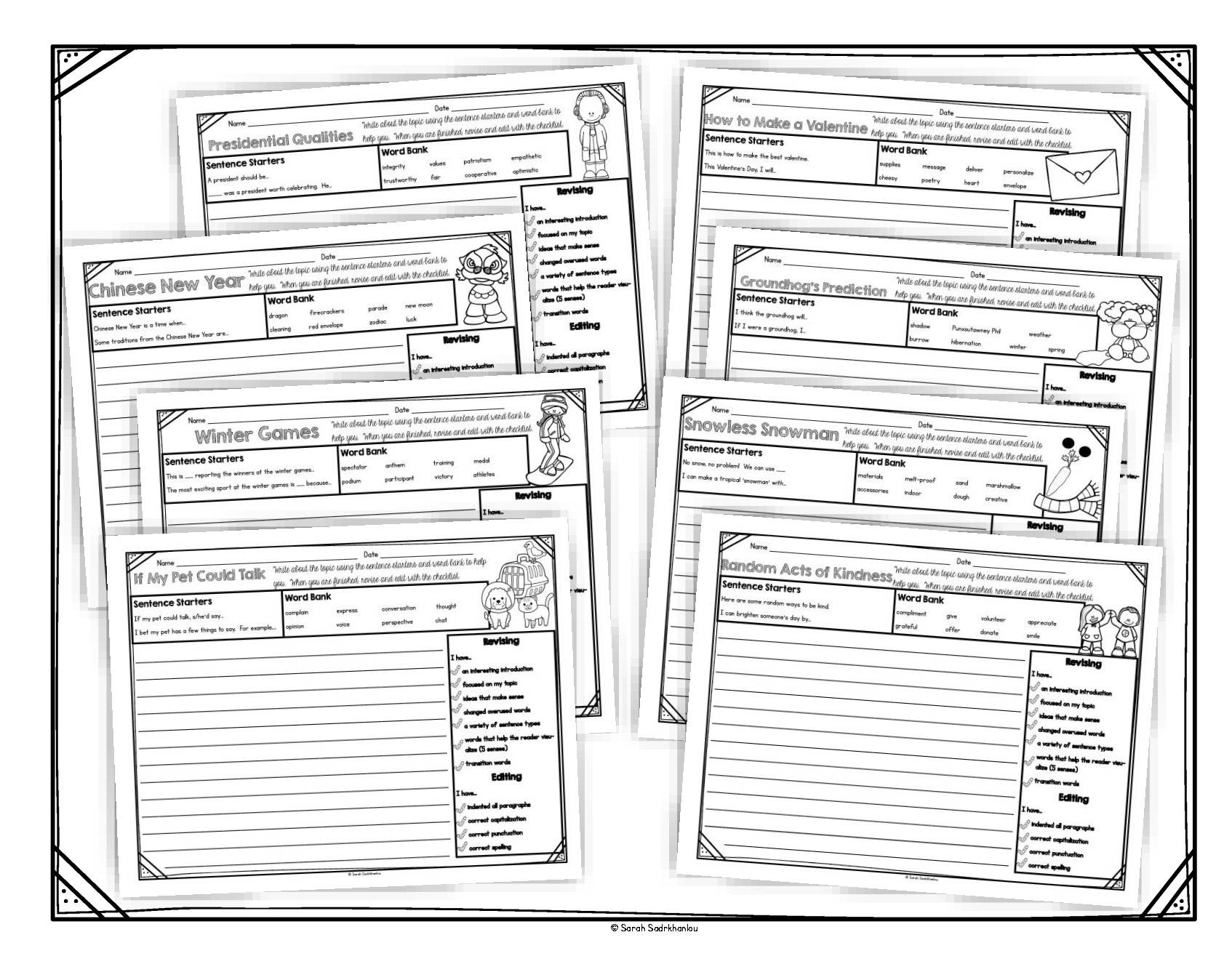 February Monthly Writing Journal with Winter Writing Prompts | Made By ...