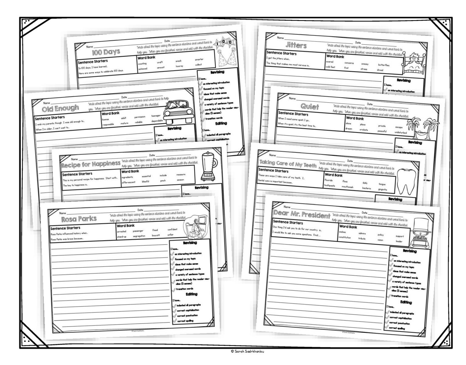 February Monthly Writing Journal with Winter Writing Prompts | Made By ...