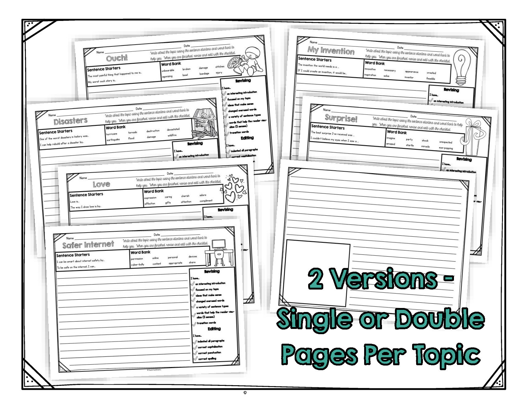 February Monthly Writing Journal with Winter Writing Prompts | Made By ...