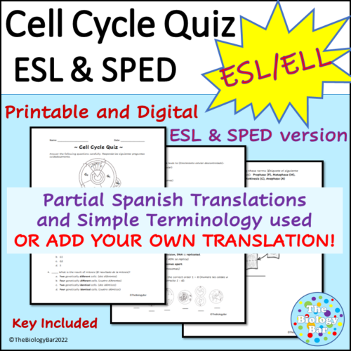 ESL Biology Cell Cycle Unit Bundle | Made By Teachers