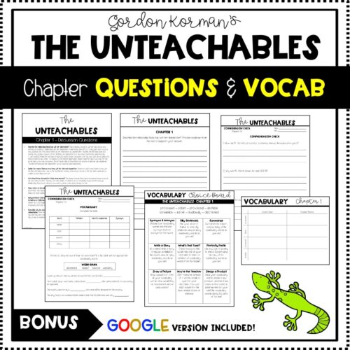 The Unteachables (Gordon Korman) Questions & Vocab - PDF & Google ...