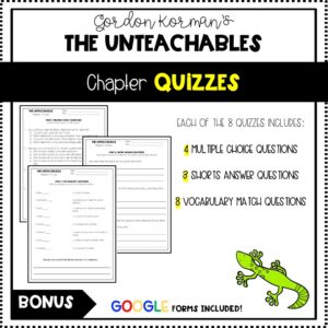 The Unteachables (Gordon Korman) - Quiz Pack - PDF & Google | Made By ...